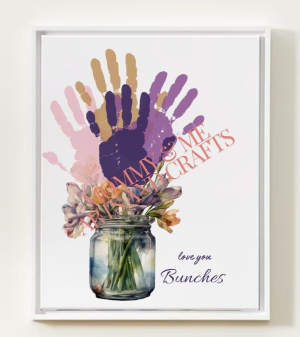 Love You Bunches Printable Gift Card Flower Handprints – Mommy & Me ...