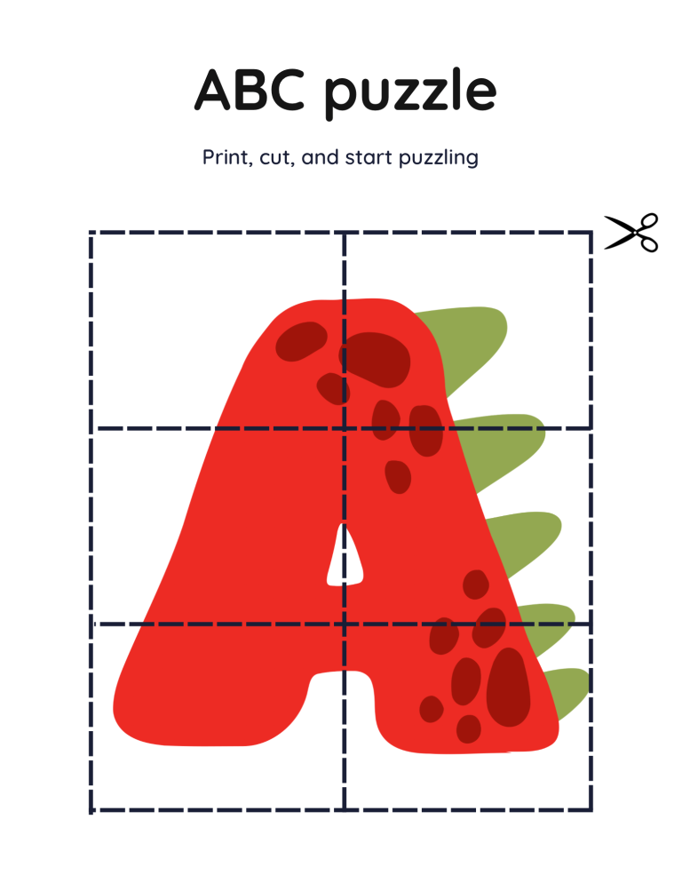 Alphabet Dinosaur Puzzles A thru Z – Mommy & Me Arts and Crafts