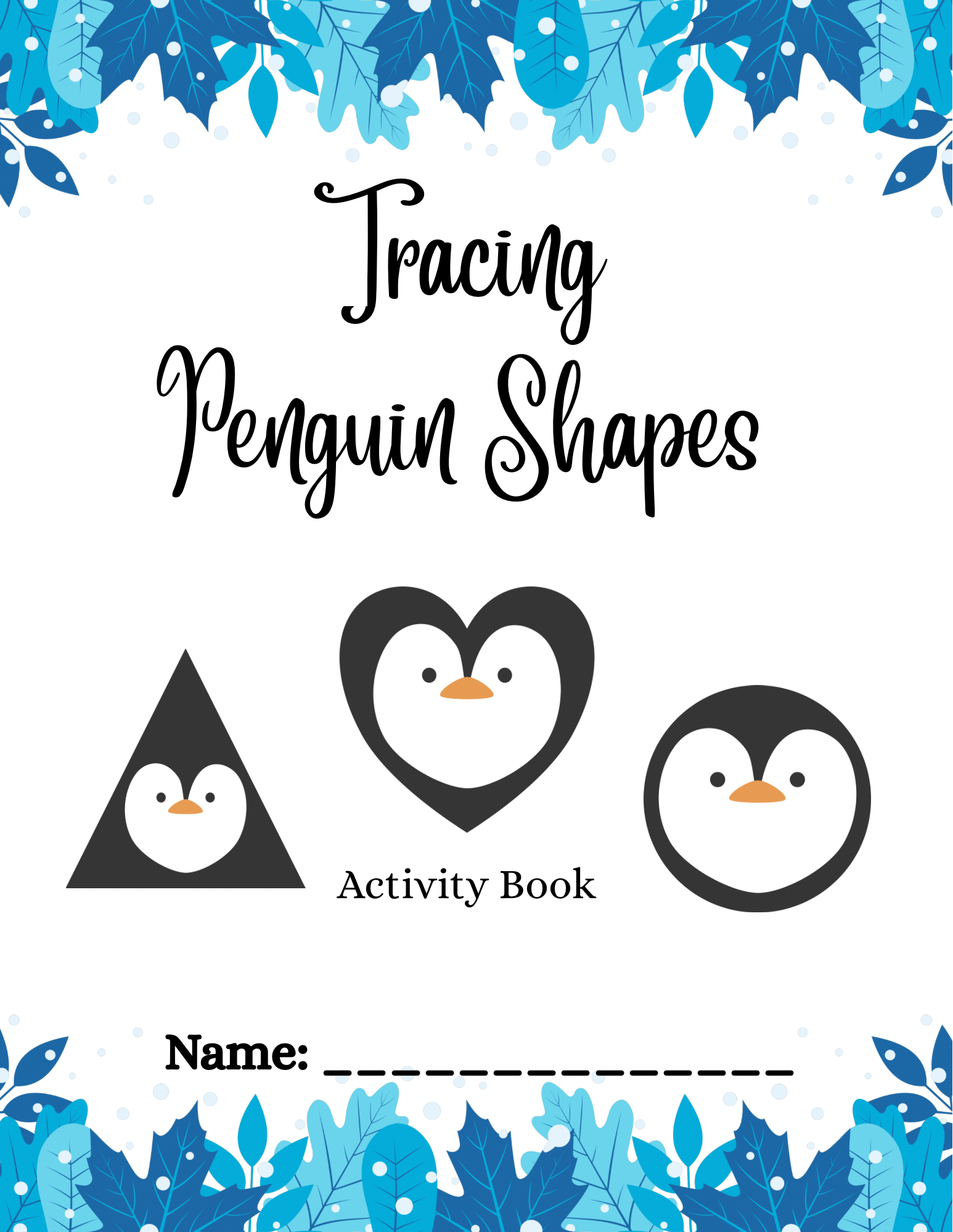 Winter Penguin Shapes Tracing Workbook – Mommy & Me Arts and Crafts